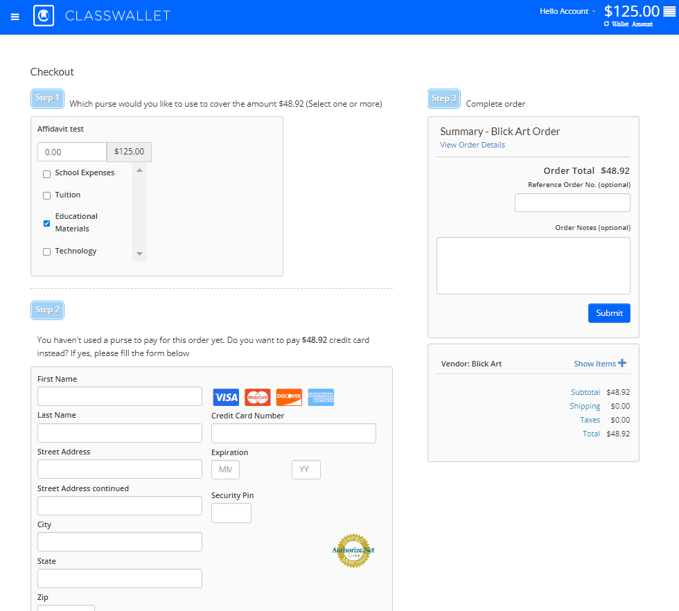 How do I shop on ClassWallet from a mobile device?